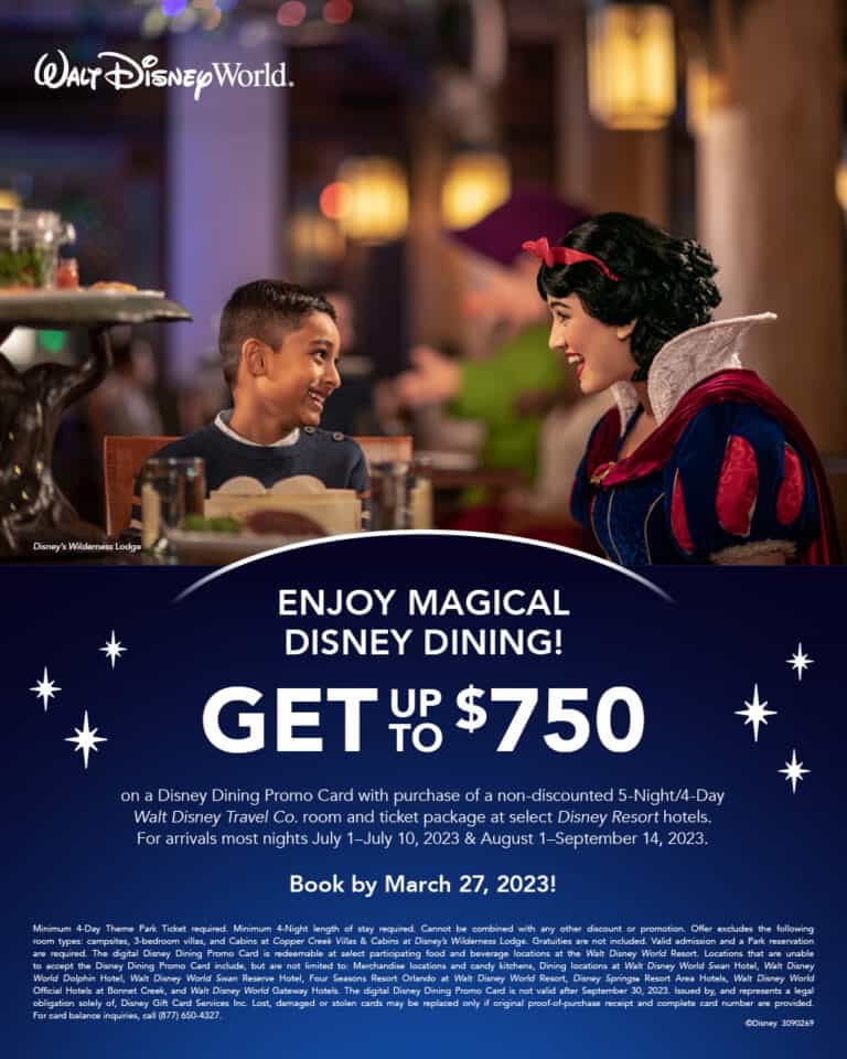 Disney Dining promo card offer - Disney Vacation Planner